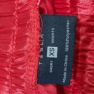 Tesla | Shorts | Tesla Red Satin Sexy Short Shorts Xs | Poshmark